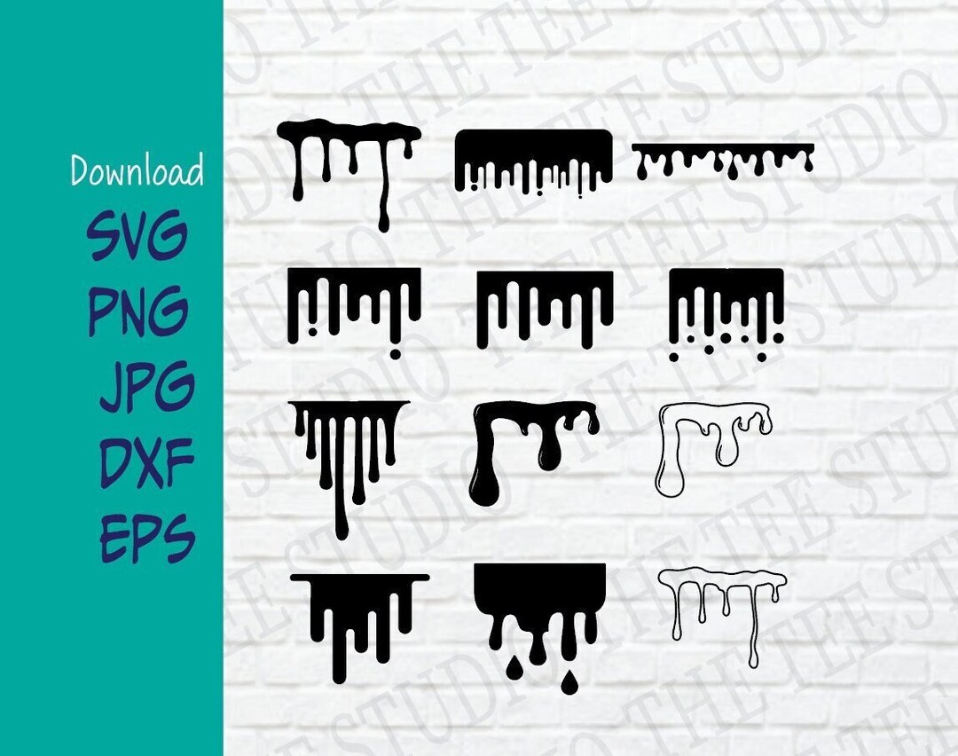 Dripping Borders SVG, Dripping Silhouette File, Instant Download ...