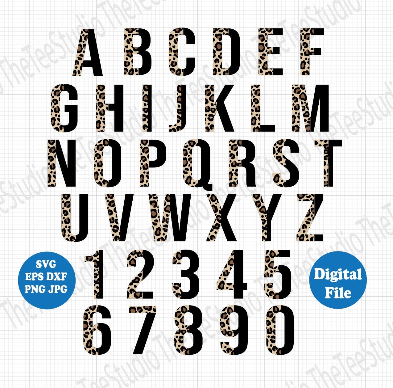 Leopard Print Animal Alphabet and Numbers Bundle Layered SVG - Etsy