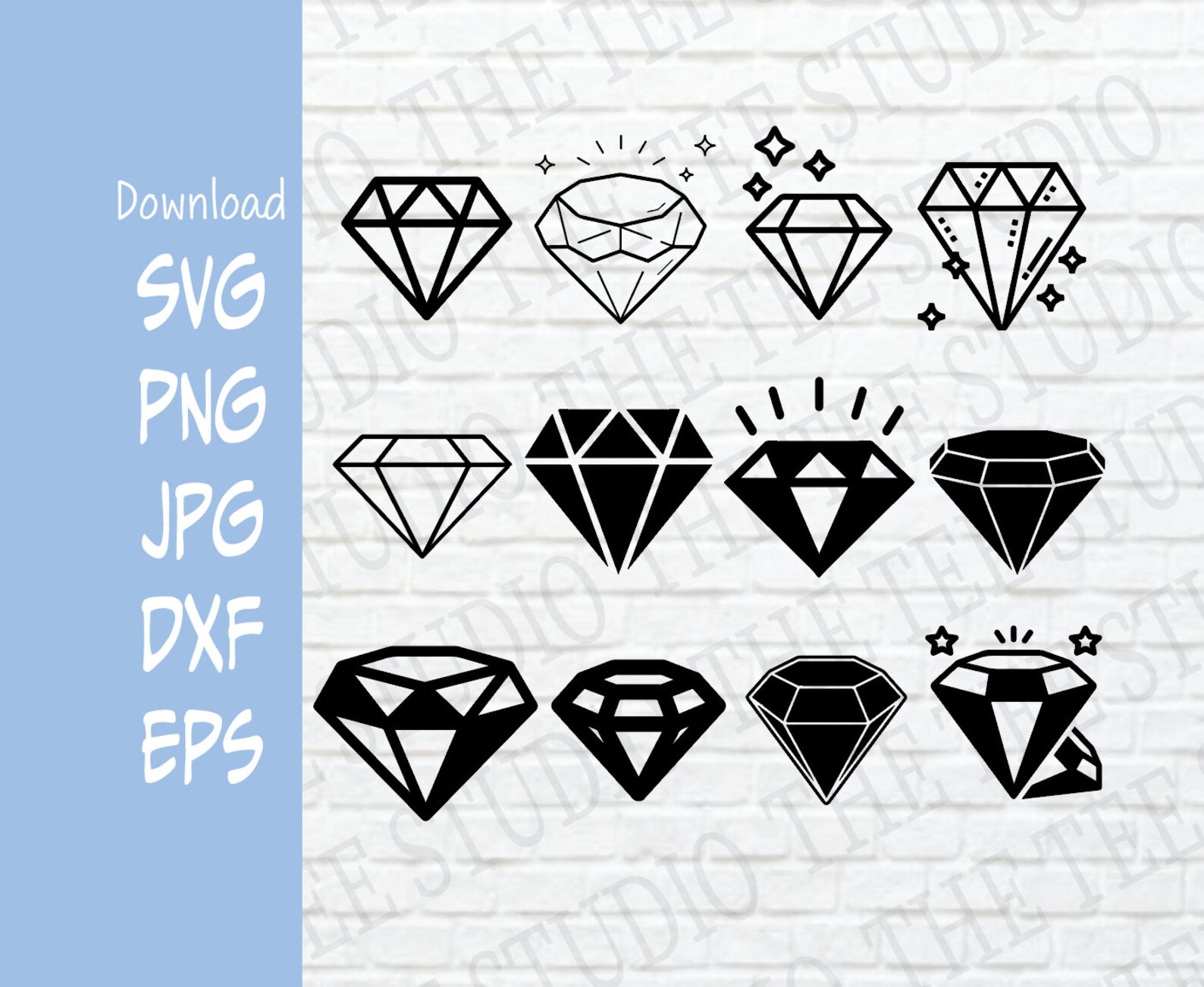 Diamond SVG Bundle Svg Png Eps Dxf Jpg Diamond Outline - Etsy Canada