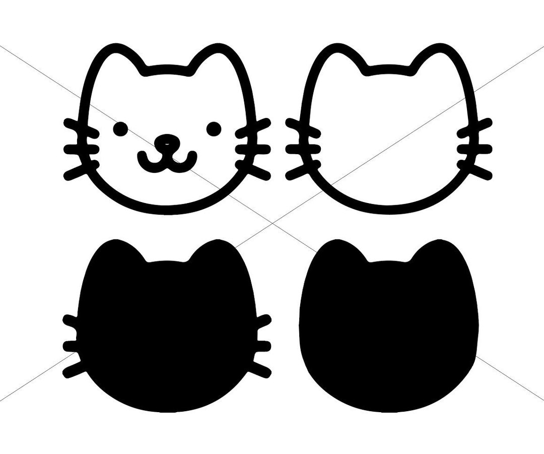 Cat Outline Bundle - Eps Dxf SVG PNG JPG Digital Download - Cat With ...
