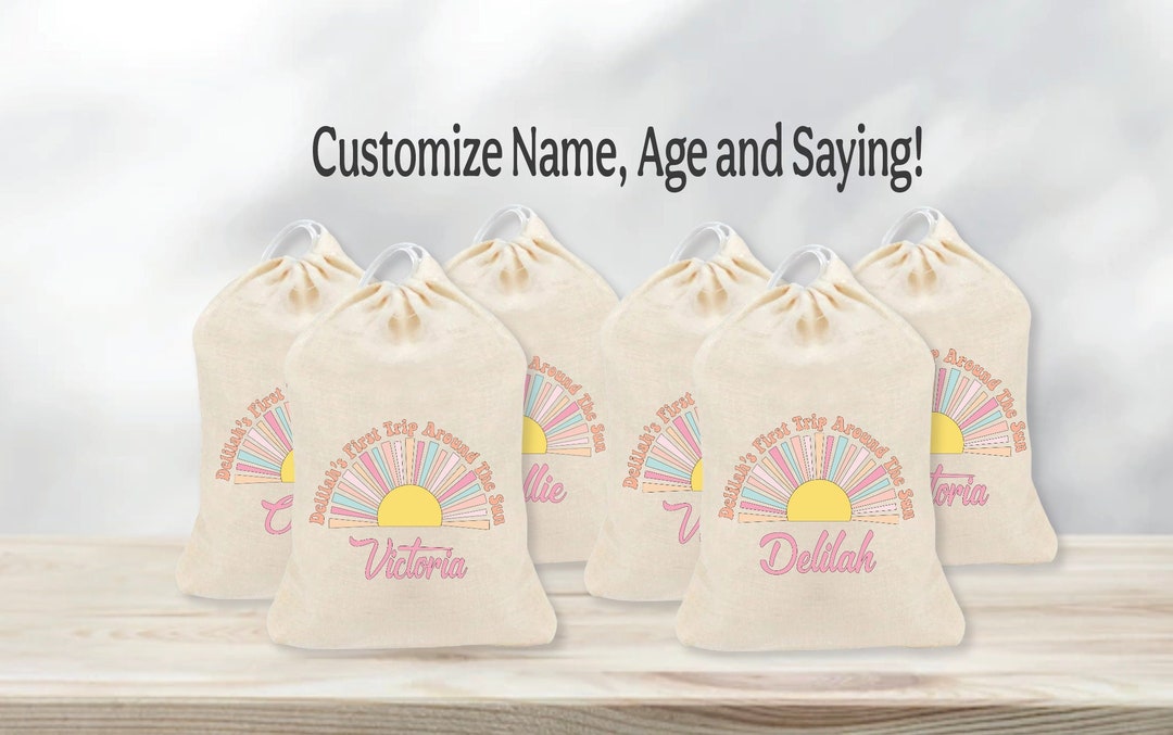 Retro Custom Age Birthday Trip Around the Sun Personalized Goodie Bag ...