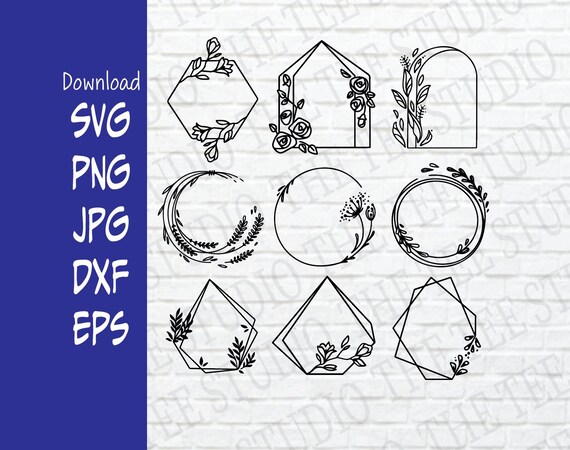 Floral Frame Bundle SVG Designs 9 Designs Floral Frame SVG | Etsy