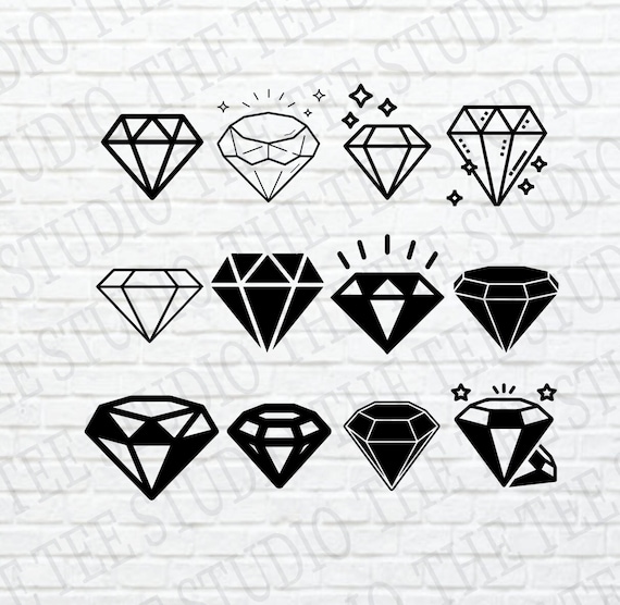 Diamond SVG Bundle Svg Png Eps Dxf Jpg Diamond Outline | Etsy