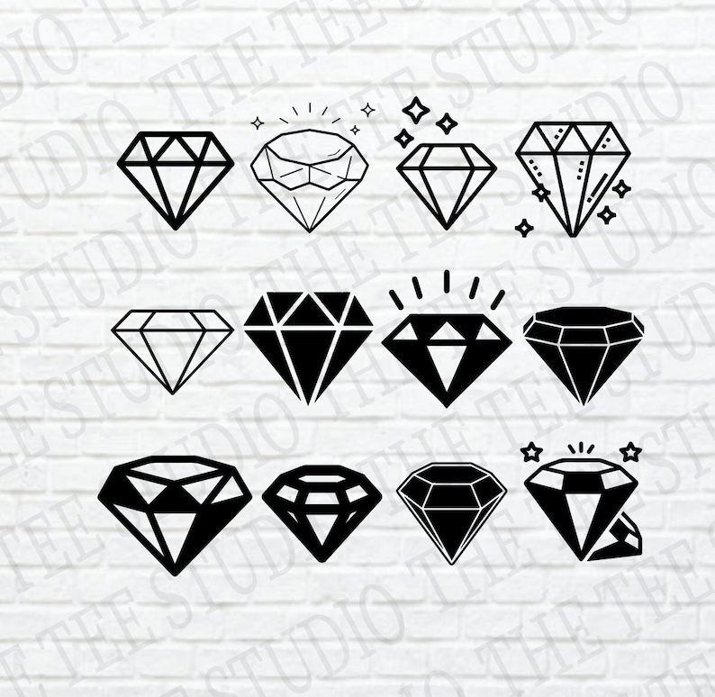 Diamond SVG Bundle Svg Png Eps Dxf Jpg Diamond Outline | Etsy
