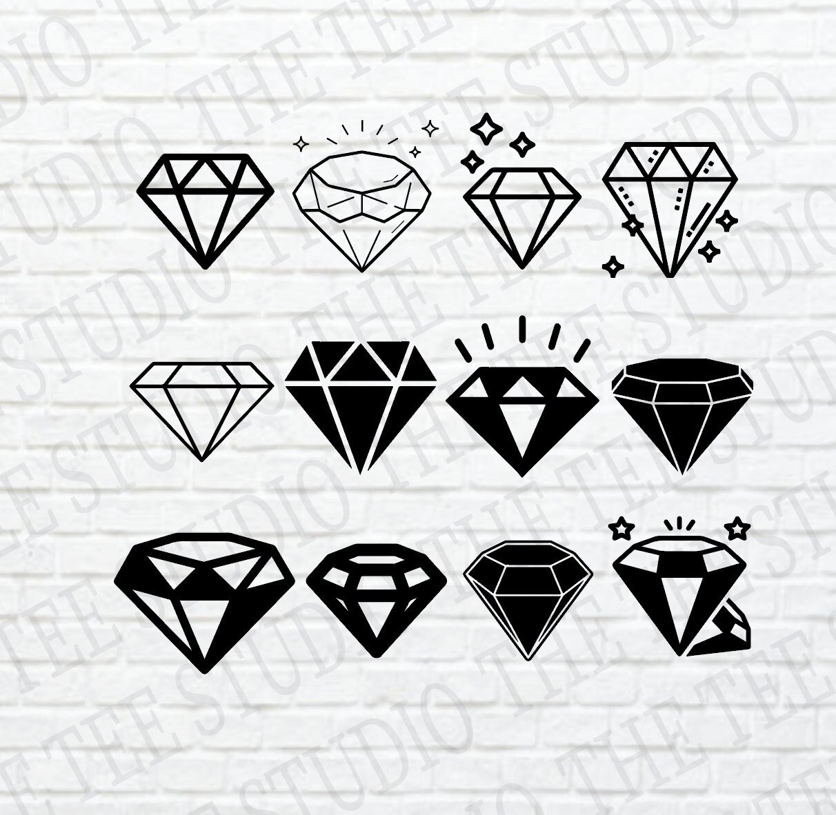Diamond SVG Bundle Svg Png Eps Dxf Jpg Diamond Outline - Etsy Canada