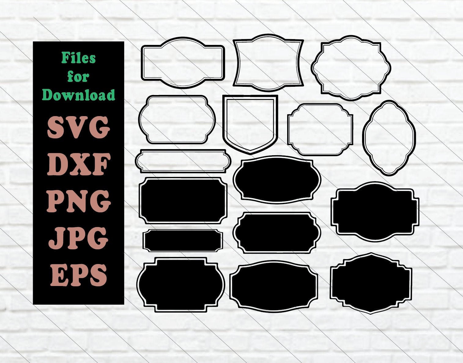 Clip Art & Image Files Vintage Label Clip Art Vintage Tags SVG Stencil ...