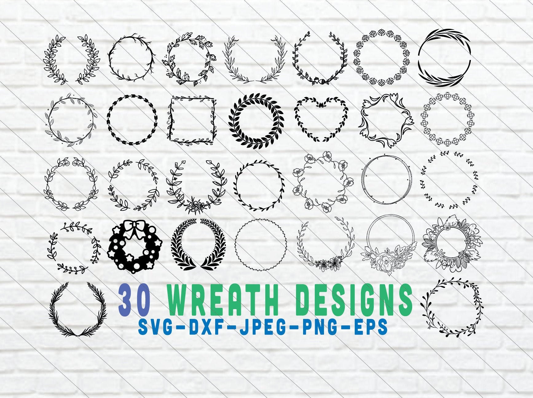 Kranz SVG Bündel Blumenkranz svg Kreis svg Bündel | Etsy