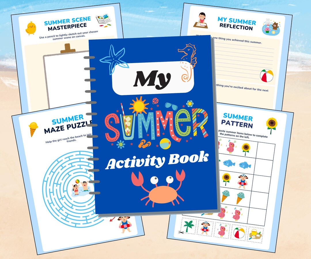 Summer Activity Book for Kids: 19 Pages of Games & Writing (PDF ...