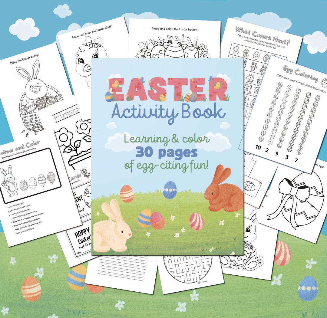 30-page Printable Easter Kids Activity Book: Spring Learning (JPG, PNG ...