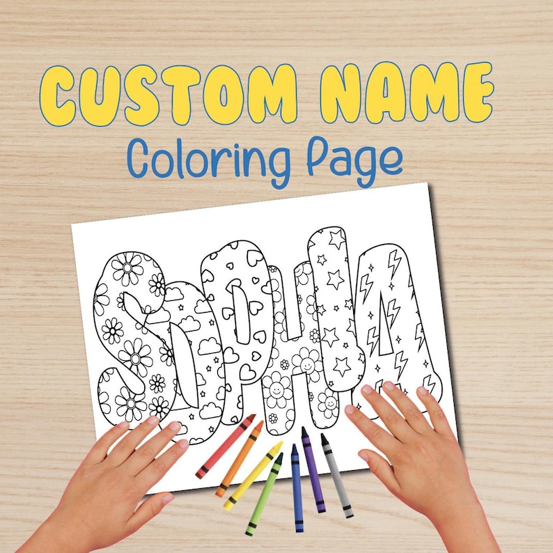 Personalized Name Coloring Page: Fun Patterns (digital Download) - Etsy