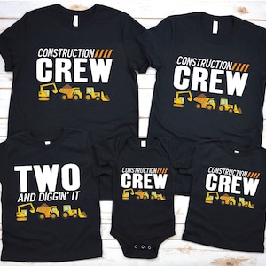 Construction Crew Shirt, Two and Diggin' It, Custom Age Birthday Boy ...