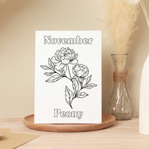Birth Month Flower Coloring Pages: 24 Floral Designs (PDF Download) - Etsy