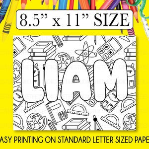 Custom Name Coloring Pages: Back to School Teacher Bundle (PDF Digital ...