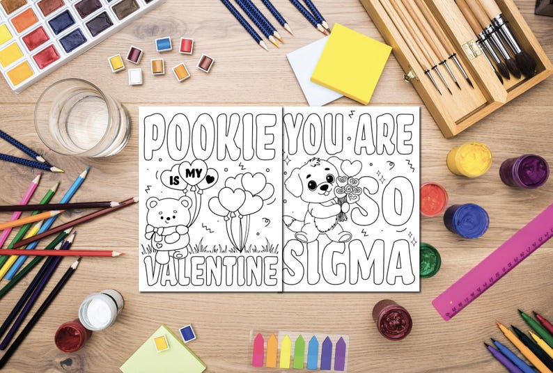 Gen Z Valentine Coloring Pages: Fun School Activity (digital File) - Etsy