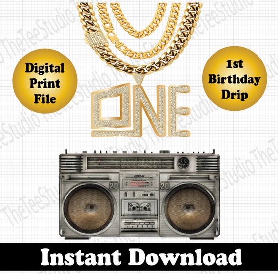 ONE Gold Chains Pendant Drip Design Boombox Party Decor - Etsy