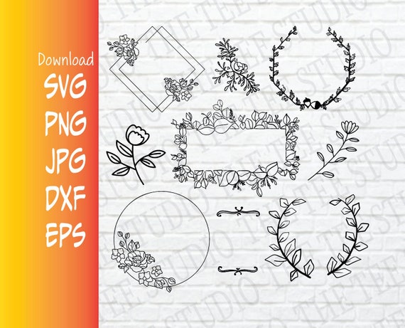 Floral Border SVG Bundle Floral Frame Flower Border Svg | Etsy