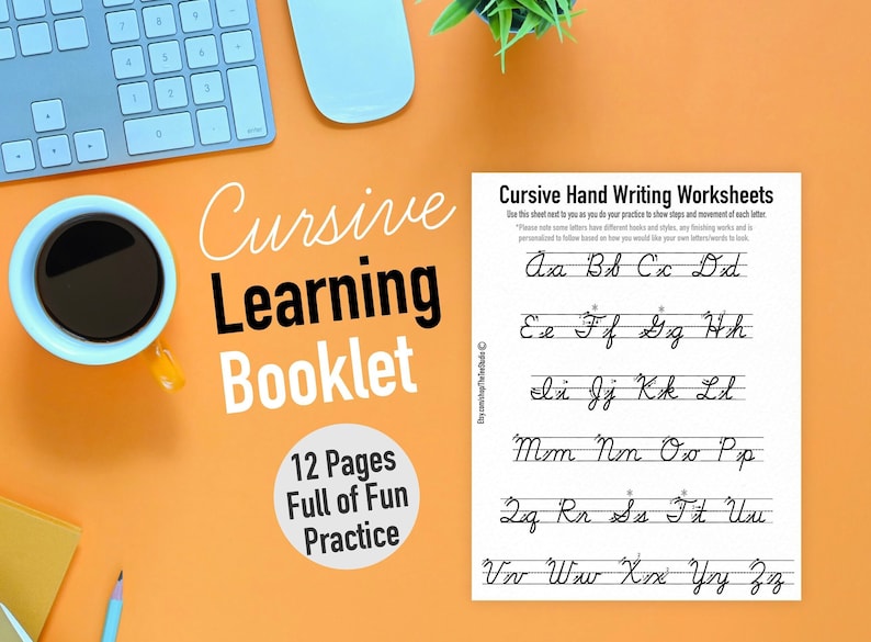 Cursive Handwriting Practice Worksheets: Letters & Words (PDF Download ...