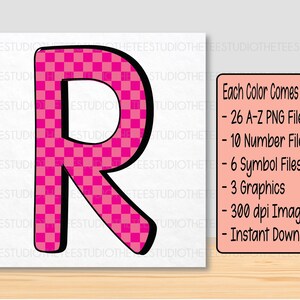 Checker Alphabet PNG Bundle: Colorful Letters, Numbers, Symbols ...