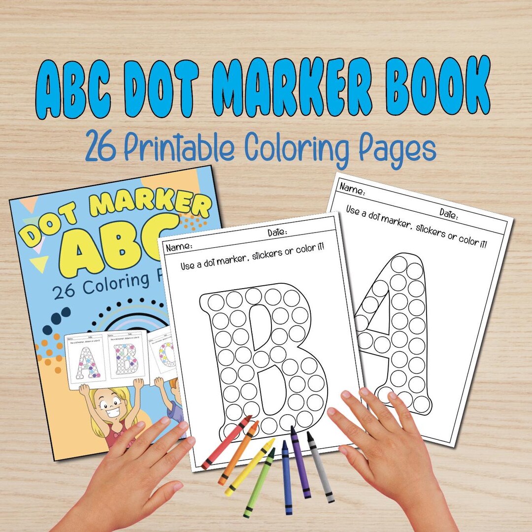 Dot Marker ABC Alphabet Coloring Page - Digital Delivery, Dotted ...