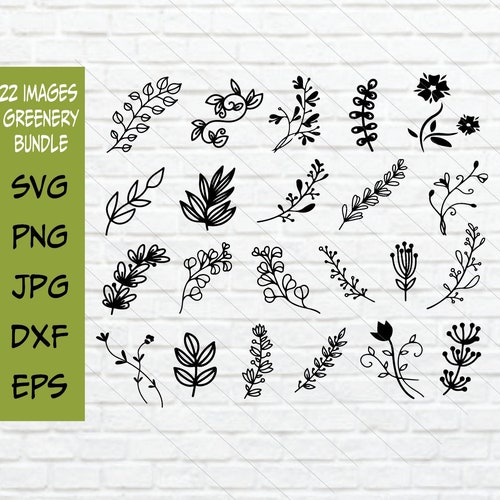 Greenery Floral Leaf SVG Bundle Leaf Svg Png Clipart - Etsy