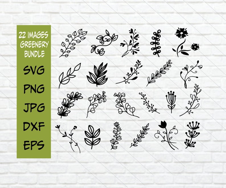 Greenery Floral Leaf SVG Bundle Leaf Svg Png Clipart - Etsy