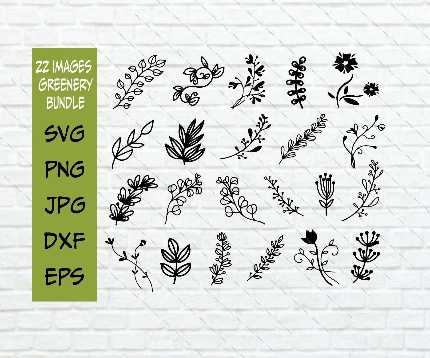 Greenery Floral Leaf SVG Bundle Leaf Svg Png Clipart - Etsy UK