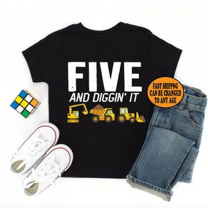 Construction Crew Shirt, Two and Diggin' It, Custom Age Birthday Boy ...