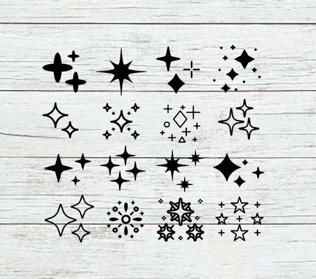 Sparkle Star SVG Pack: Sparkling Stars Clipart (digital Download) - Etsy