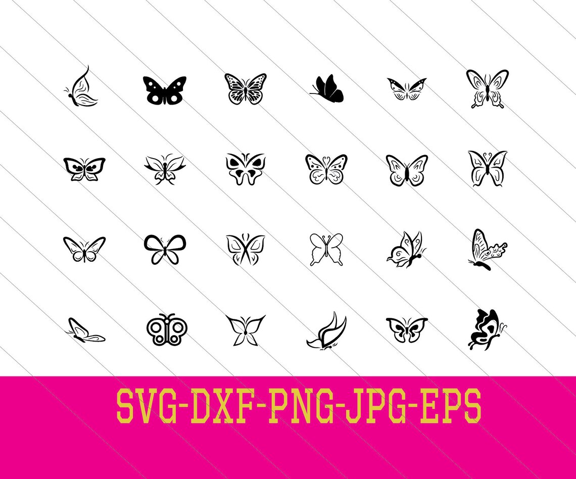 Butterfly SVG 24 Different Butterflies Bundle Files Garden - Etsy