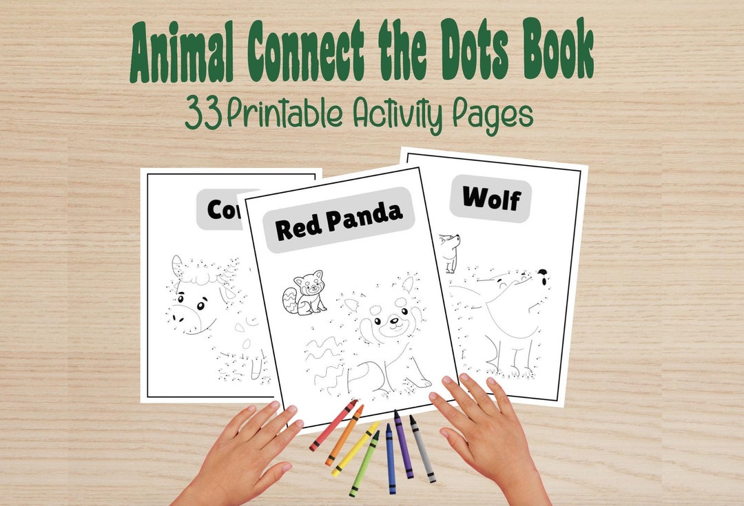Connect the Dots Digital Animal Book - 33 Pages, Instant Download ...