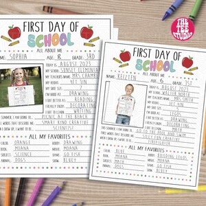 FIRST Day and Last Day of School Interview Printable Scrapbook Page ...