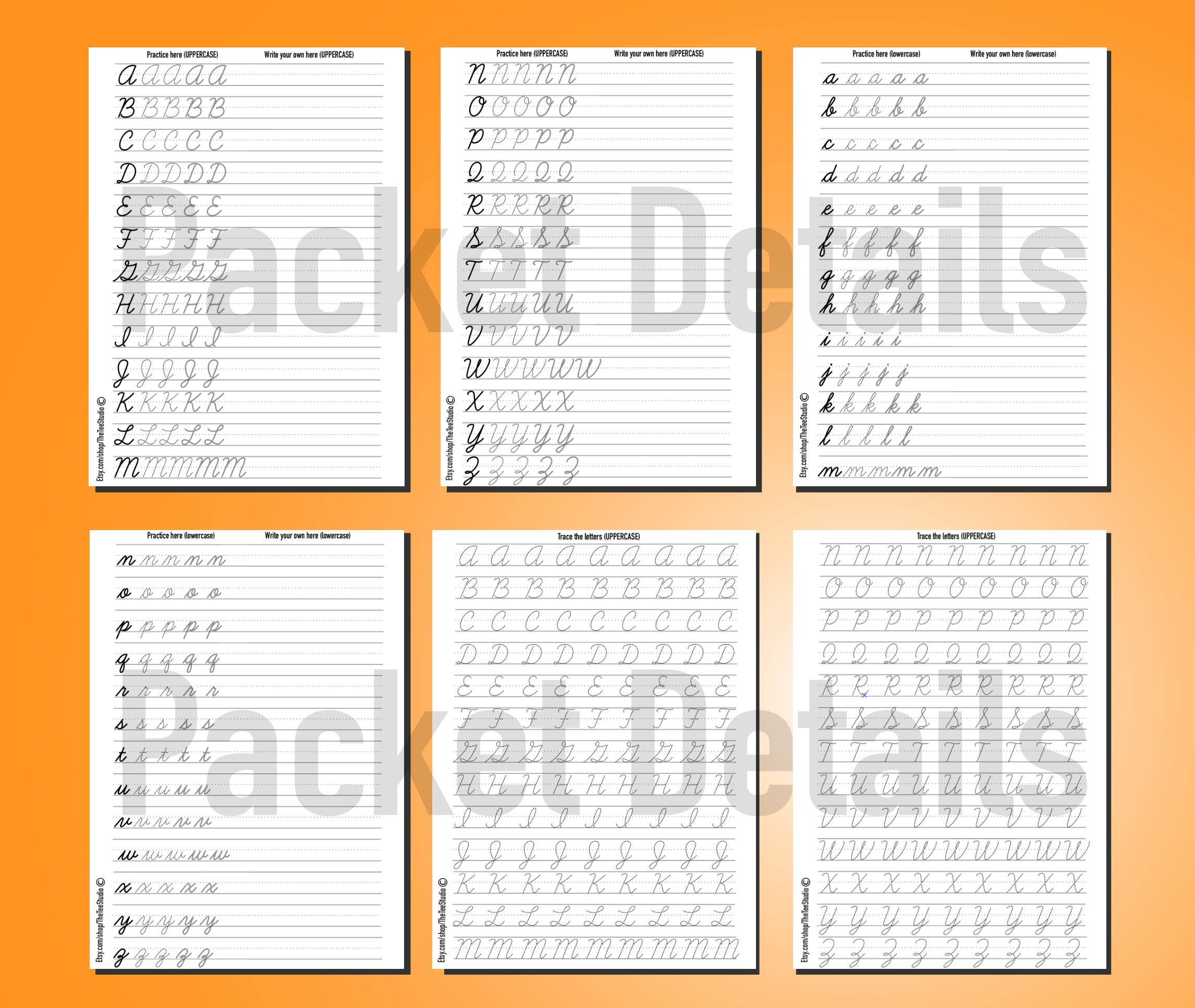 Cursive Handwriting Practice Worksheets: Letters & Words (PDF Download ...