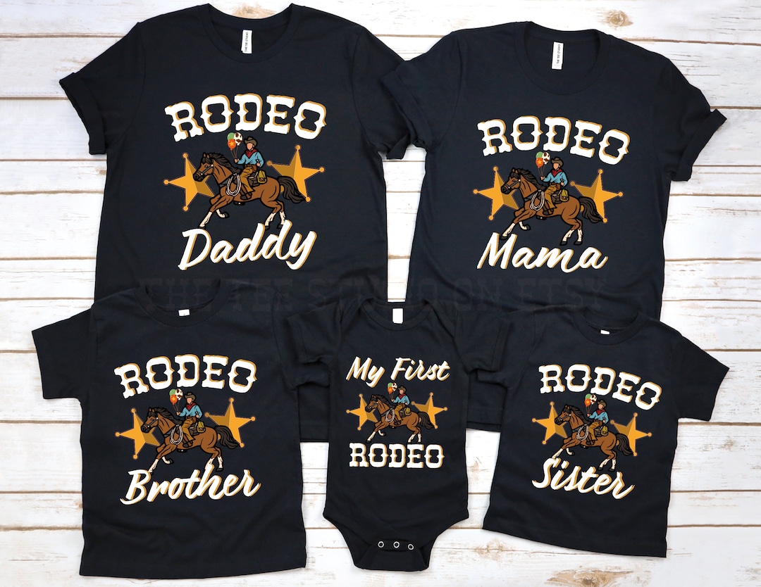 My First Rodeo Birthday Family Matching Shirts, Mama Daddy Tee 1st ...