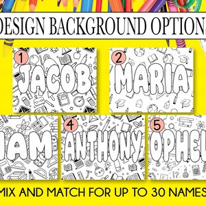 Custom Name Coloring Pages: Back to School Teacher Bundle (PDF Digital ...