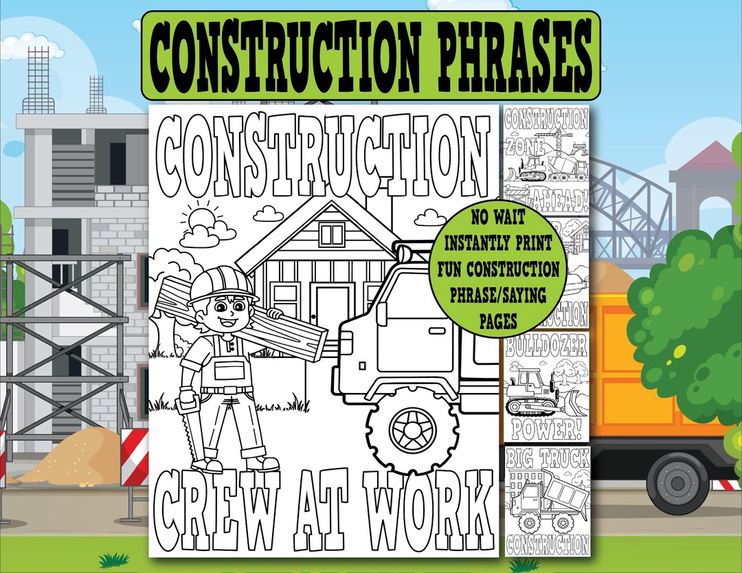 Coloring Pages Construction Kids Builder Printable Truck Fun Playful ...