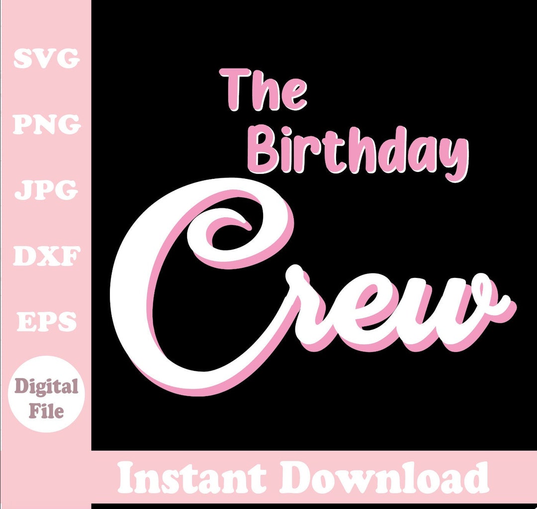The Birthday Crew Retro SVG Double Digits Party Celebration DXF Instant ...