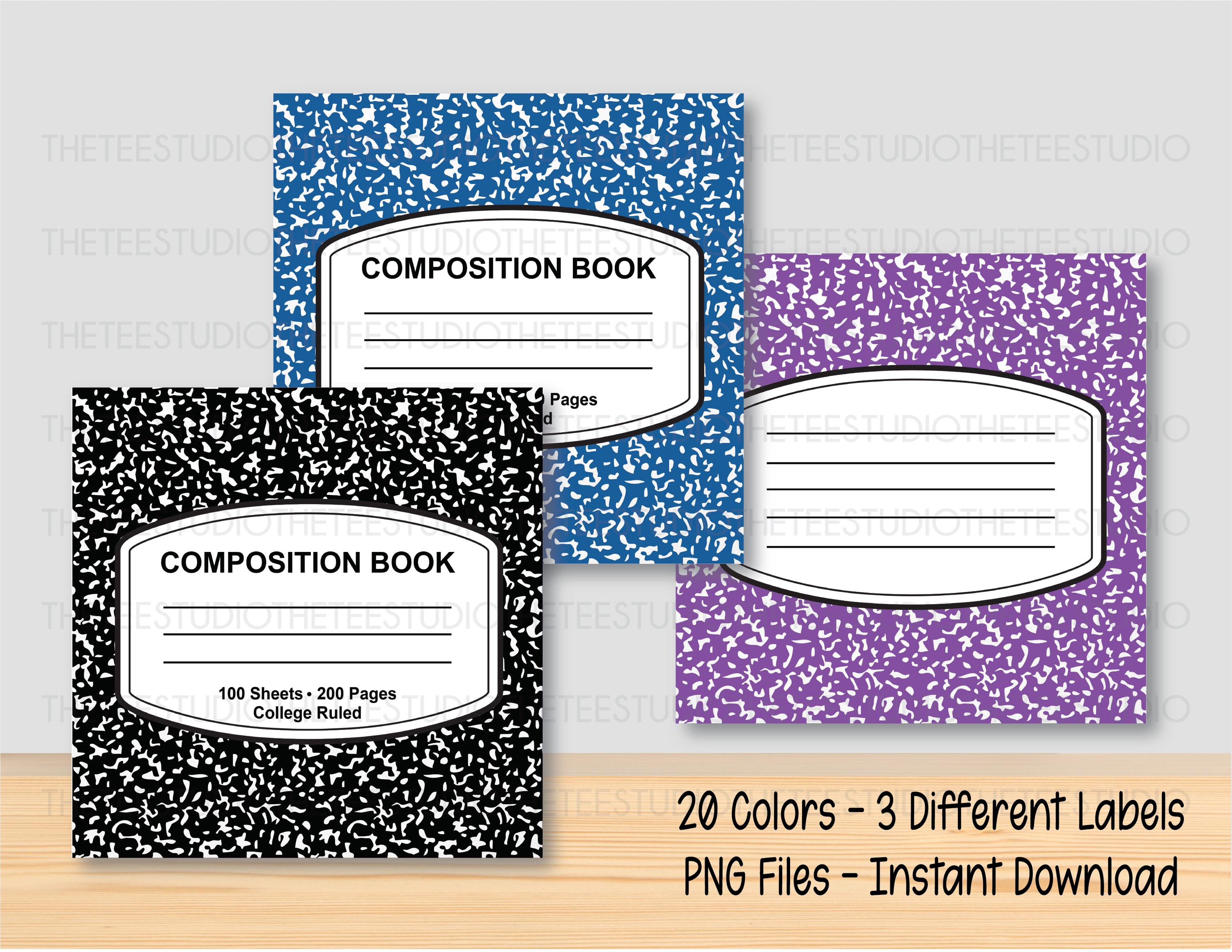 Seamless Composition Book Pattern Bundle: Retro School Designs (PNG ...