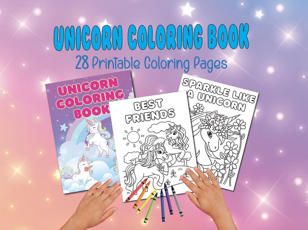 Cute Unicorn Coloring Book for Kids 28 Pages of Fun Phrases, Instant ...