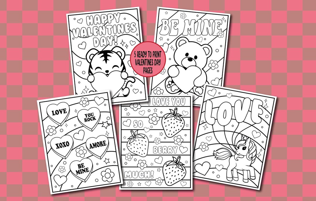 Valentines Day Coloring Pages Instant Download, Ready to Print ...