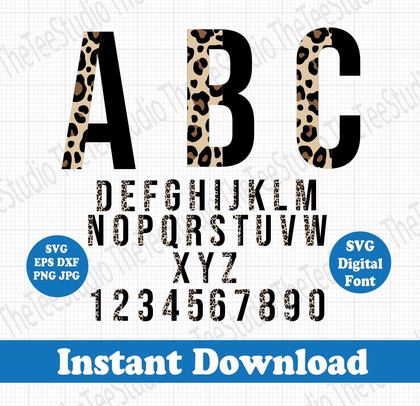 Leopard Print Animal Alphabet and Numbers Bundle Layered SVG - Etsy