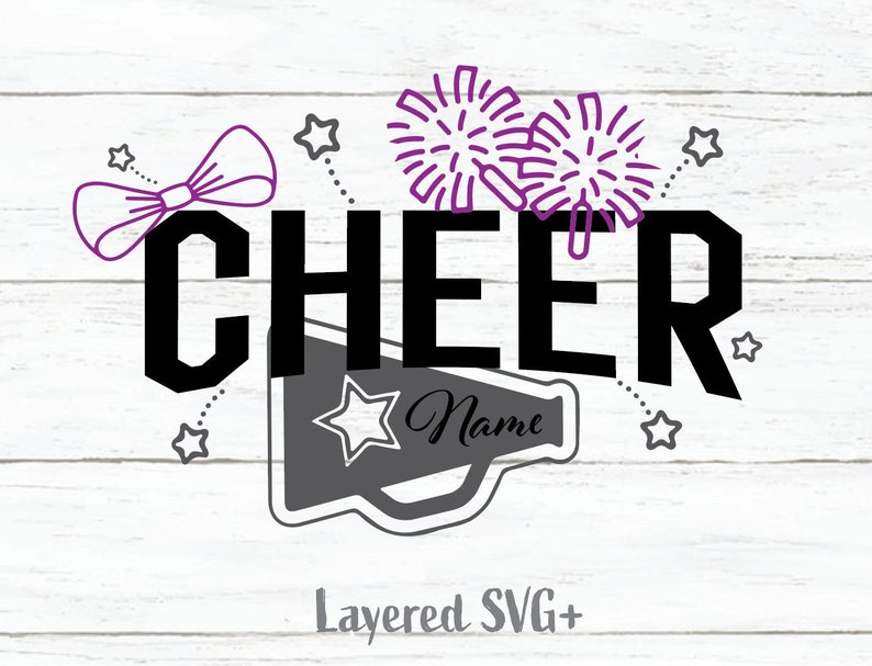 Cheer SVG Cheer Custom Add Your Name PNG Vinyl Digital Cut - Etsy