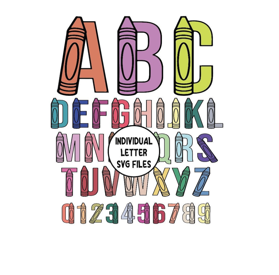 Color ABC Gráfico de crayón Alfabeto y números Bundle profesor ...