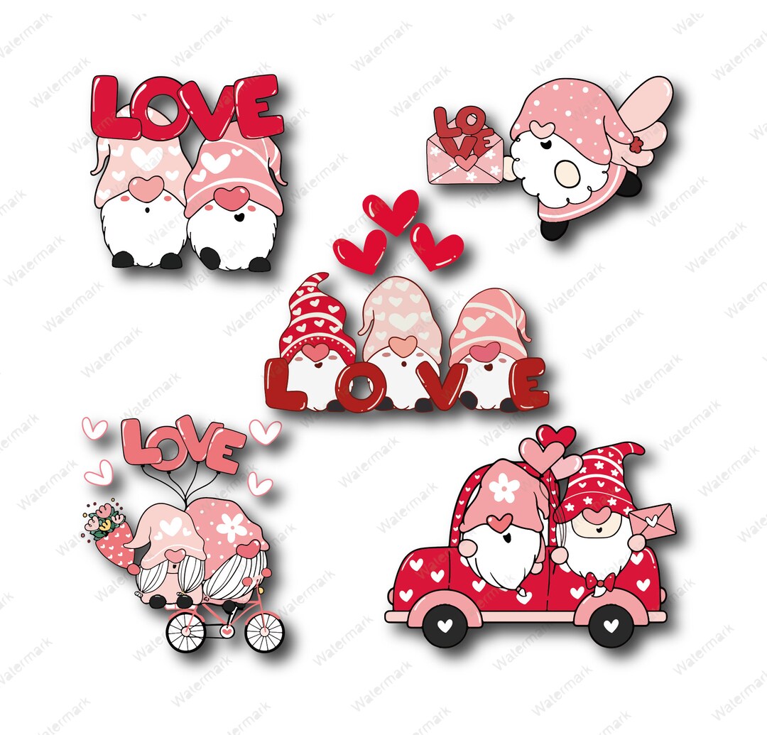 Valentines Gnome Bundle SVG, Valentines Day Decor, Valentines Gnome ...