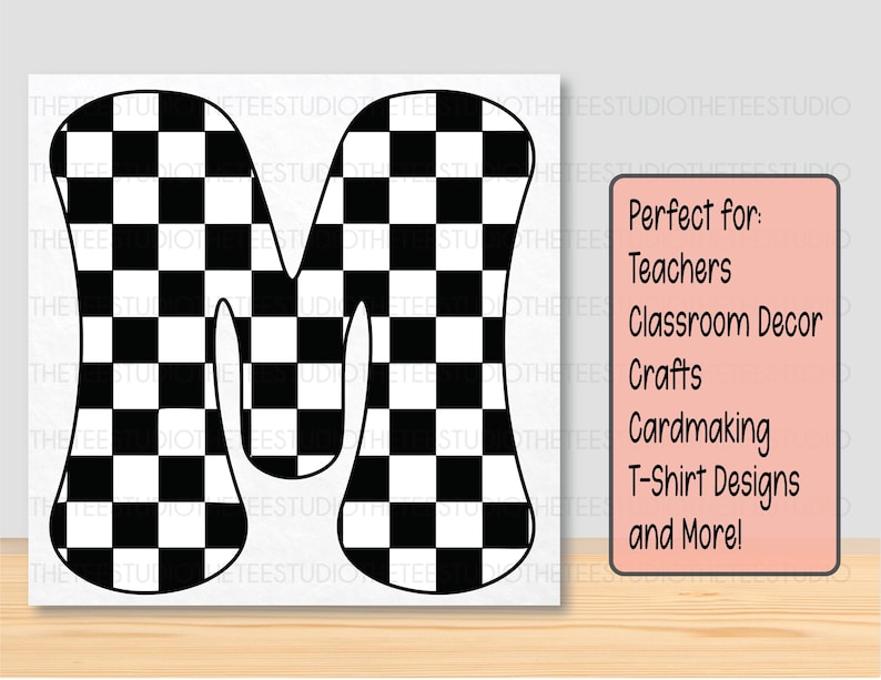 Retro Checkered Alphabet PNG: Black and White Letters, Numbers (digital ...