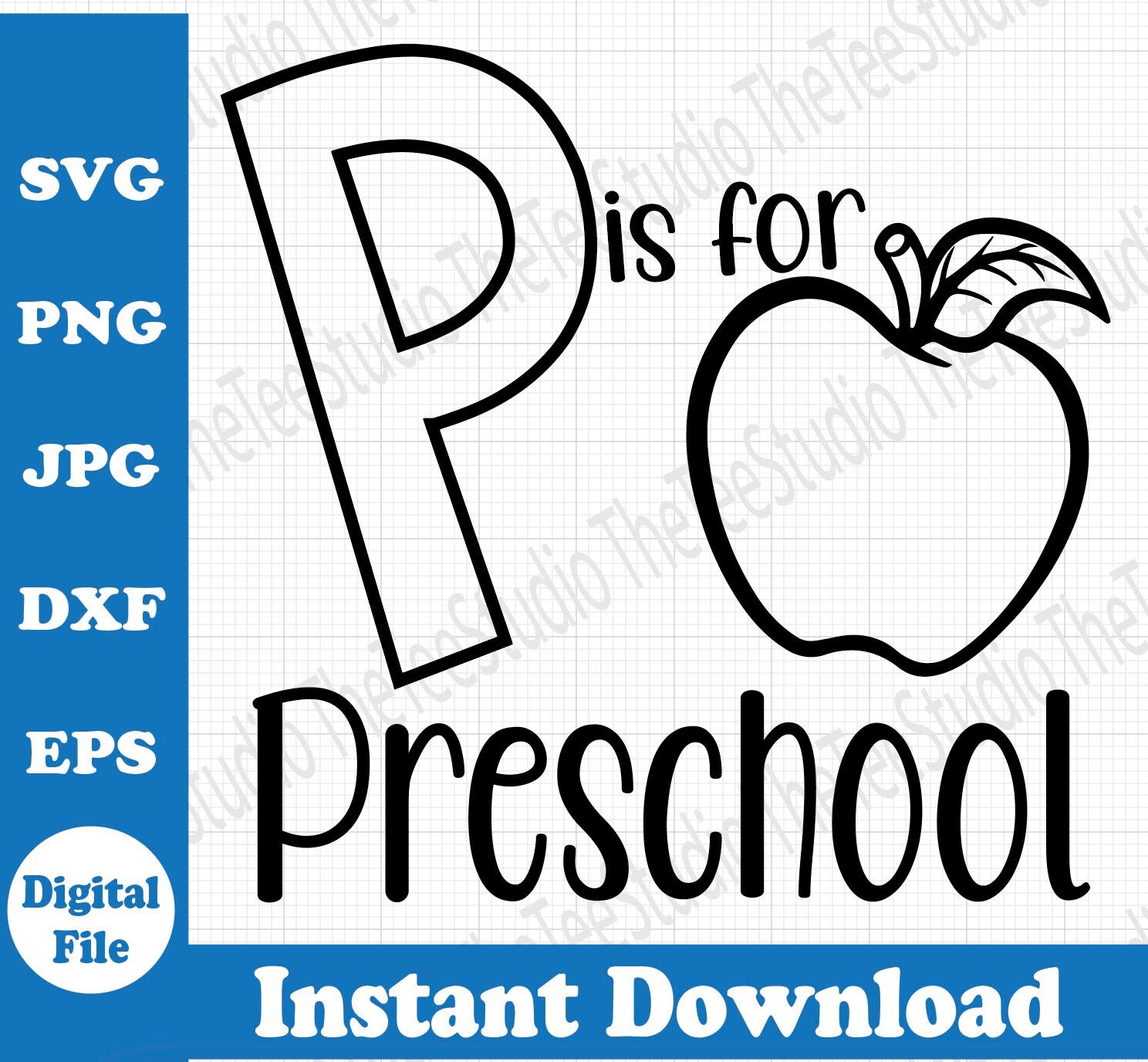 P is for Preschool Design Kinder File Pre-k Printable Png - Etsy