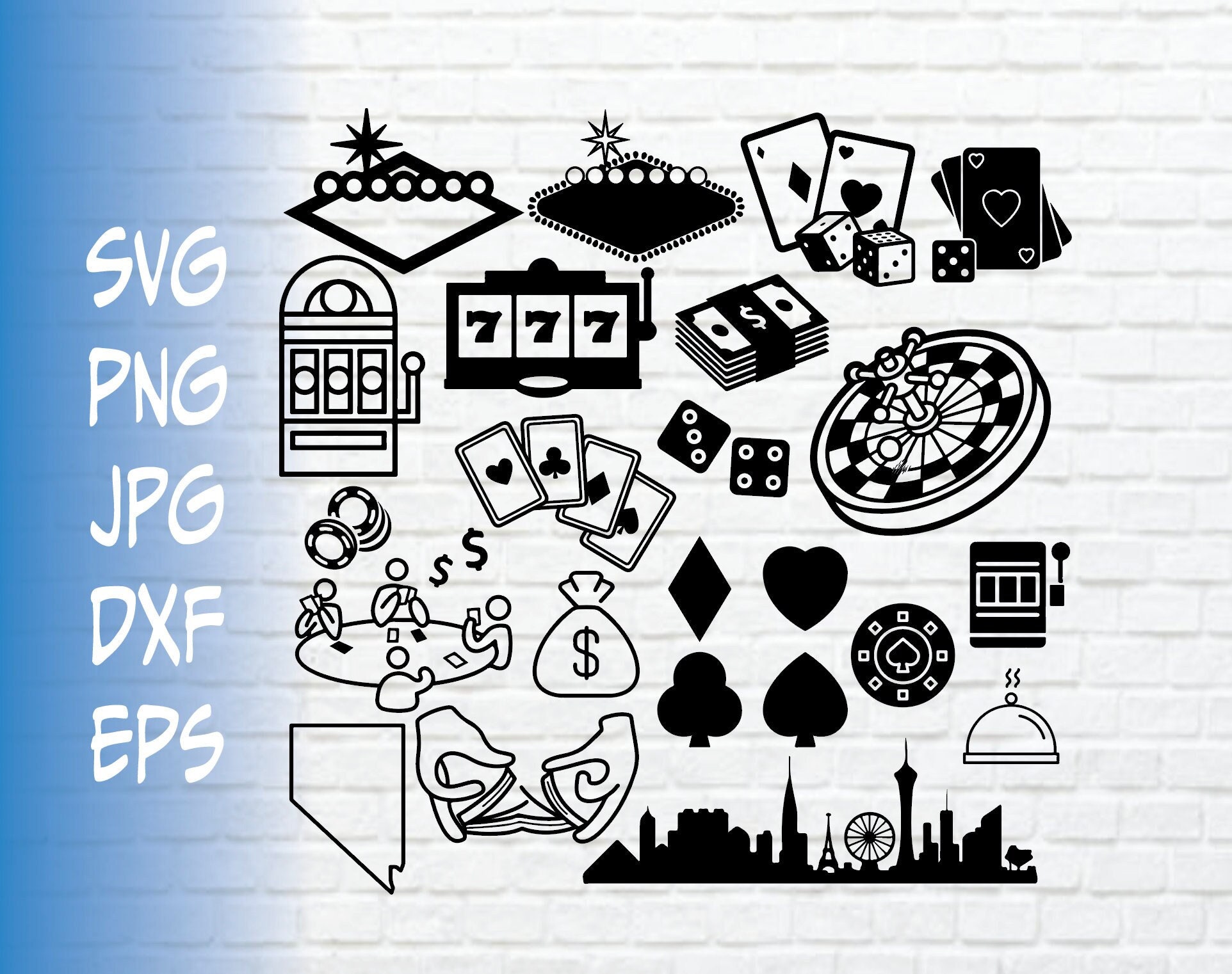 Casino SVG Bundle Vegas SVG Gamble Svg Dice Svg Cards - Etsy Canada
