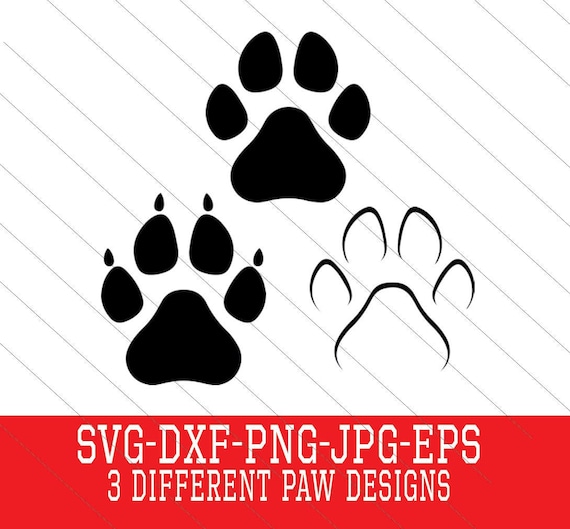 3 Paw Prints Svg Png Eps Dxf Jpg Png Paw Print Paw Svg Claw - Etsy
