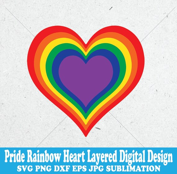 Pride Rainbow Heart SVG Human Rights Svg Clipart Gay Pride - Etsy