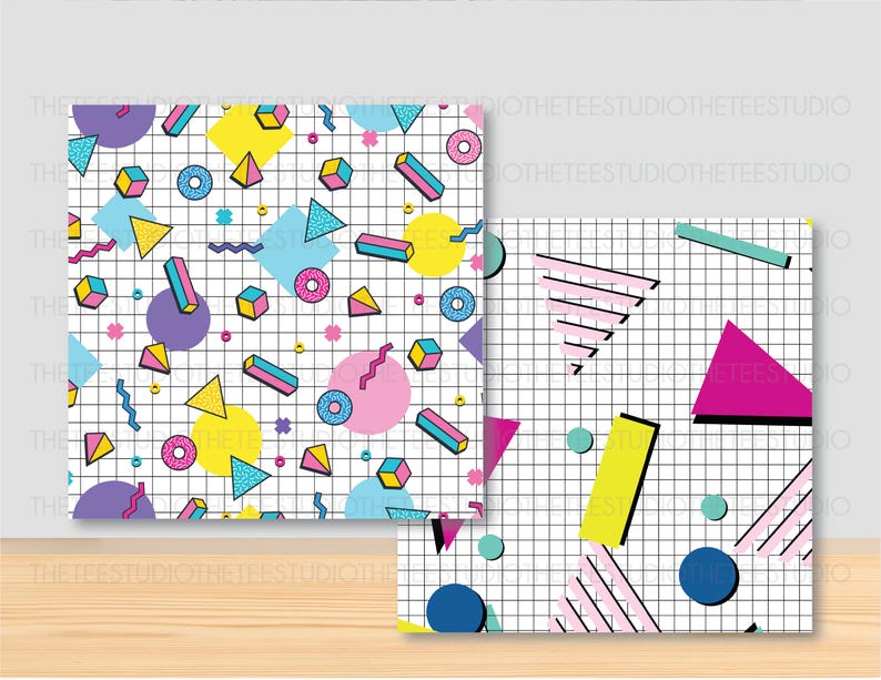 Y2K Seamless Patterns: Retro 90s Digital Paper (PNG Files, 12x12in ...