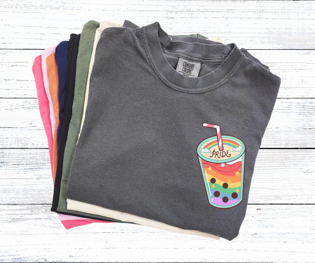 Rainbow Boba Pride Shirt, Cute LGBTQIA Drink Tee, Gay Lesbian Food ...